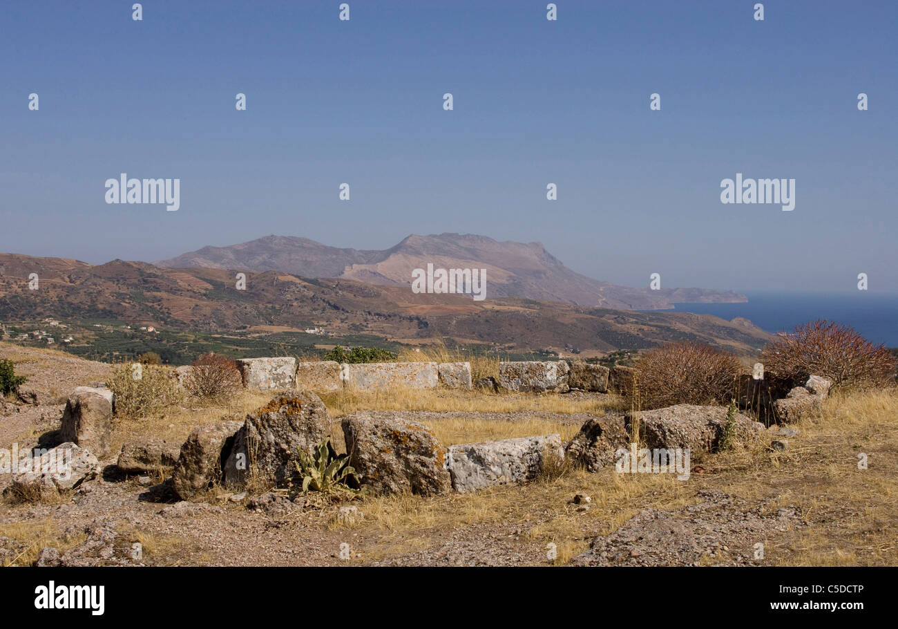 The ruins of the ancient Hellenistic site of Polyrinia. Crete, Greece ...