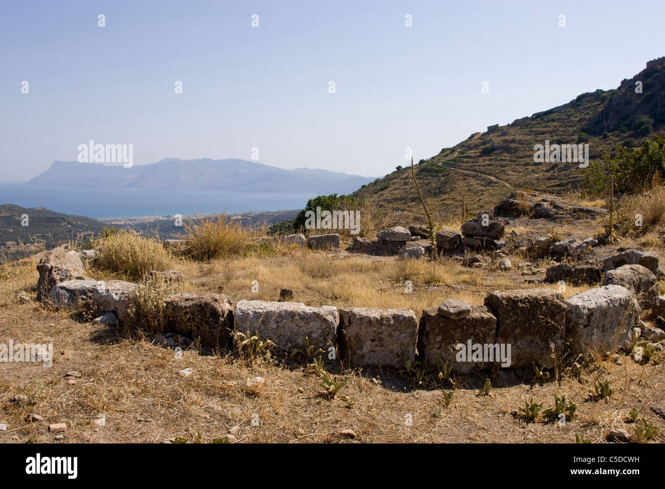 The ruins of the ancient Hellenistic site of Polyrinia. Crete, Greece ...