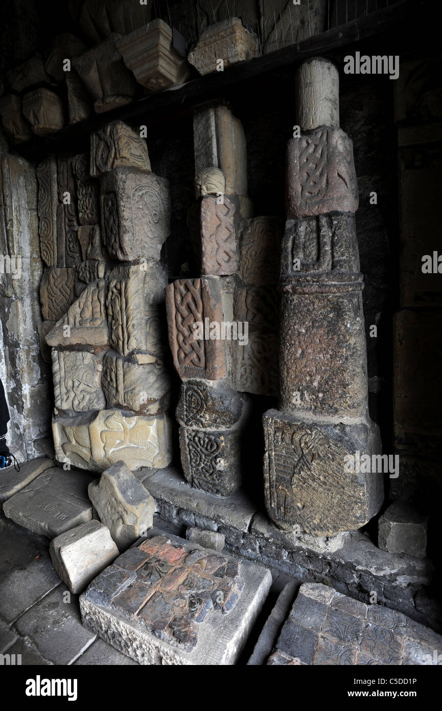 Medieval carved stones on display in the the porch of All Saints Parish ...