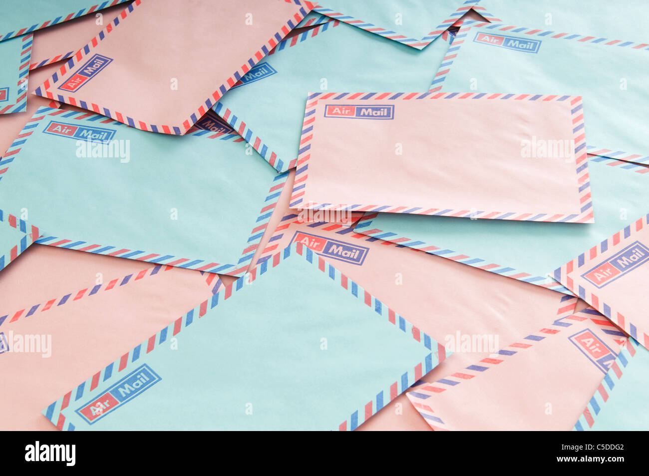 Mail concept with many envelopes on the table Stock Photo - Alamy