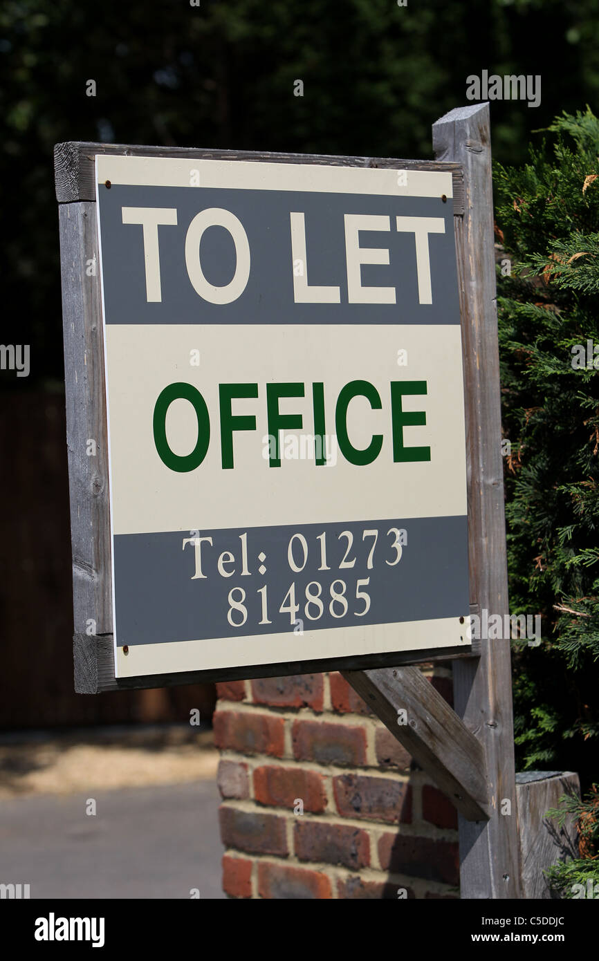 An office To Let sign by the side of a road near Lewes, East Sussex, UK ...