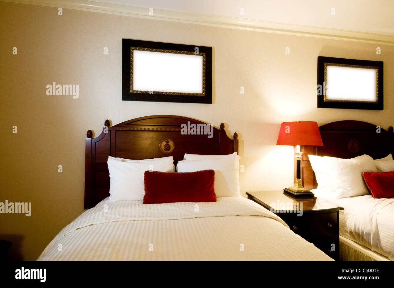 Double bed in the modern interior room Stock Photo - Alamy