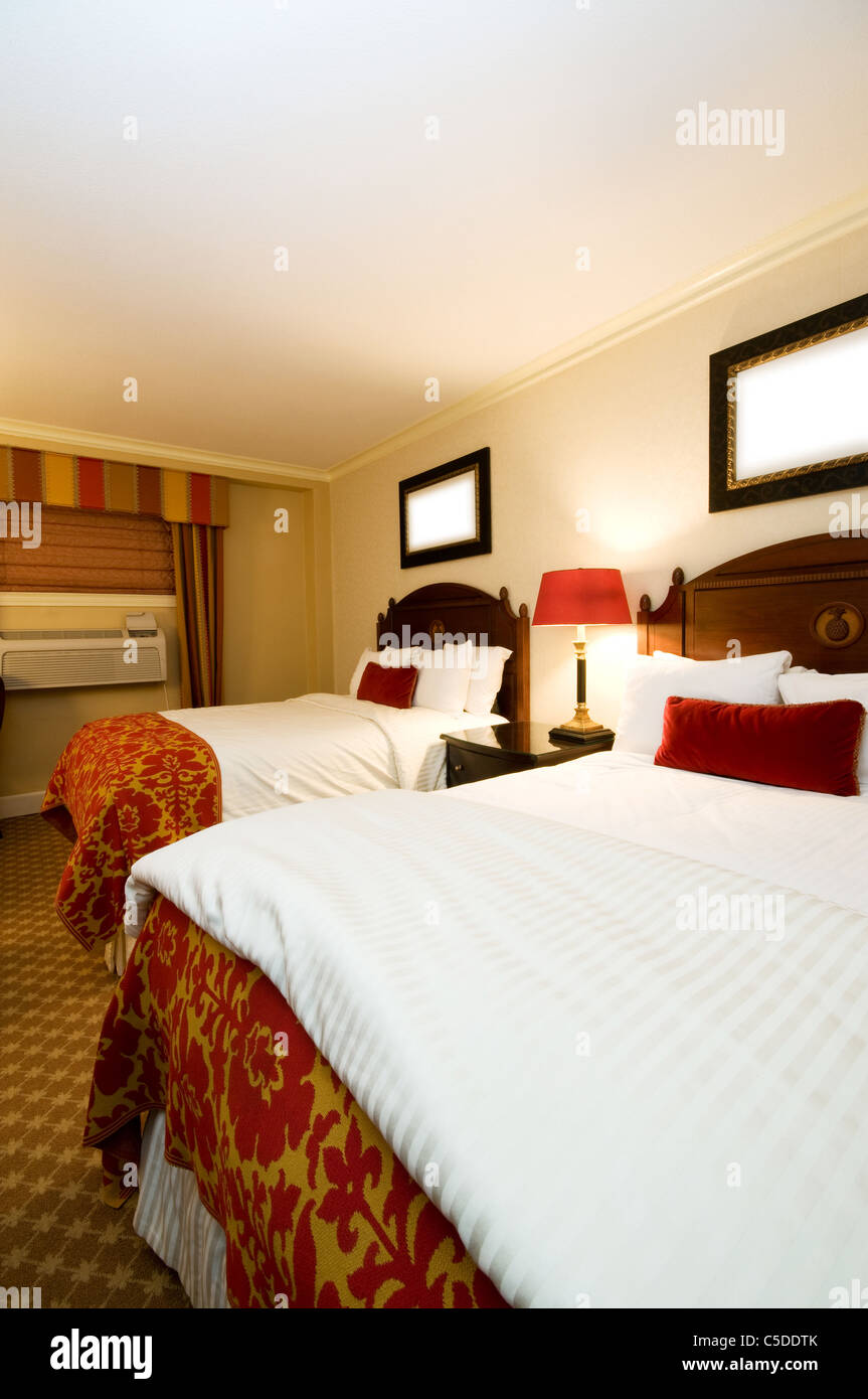 Double bed in the modern interior room Stock Photo - Alamy