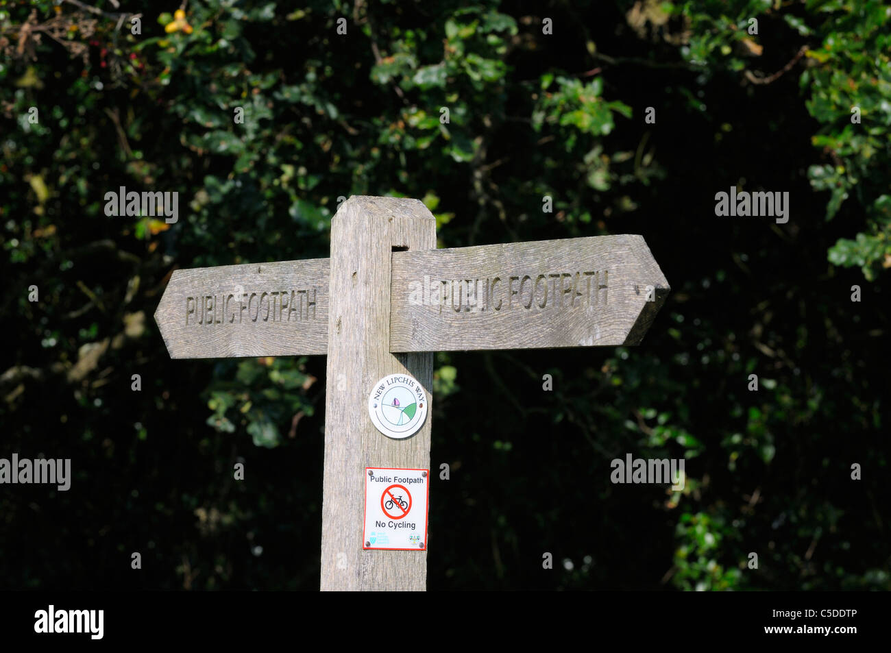 Public Footpath sign - along Chichester Harbour , Sussex Stock Photo ...