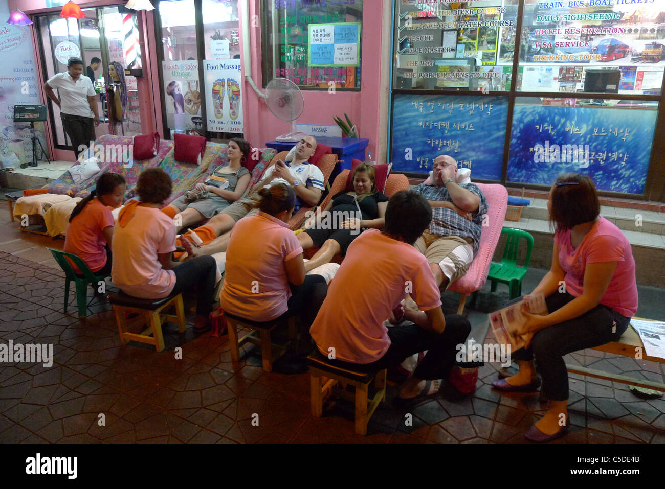 Thailand Khao San Road Bangkok Budget Tourism Area Massage On The