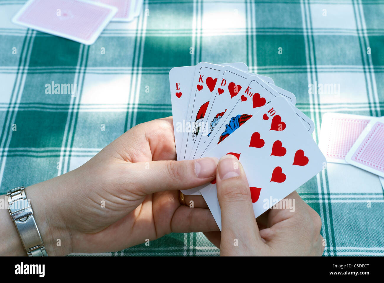 Pack of playing cards on table hi-res stock photography and images - Alamy