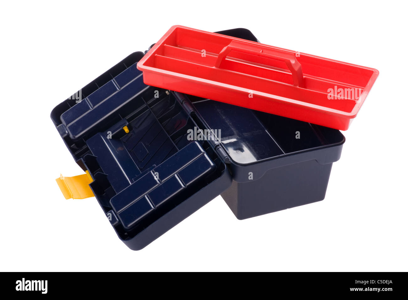 object on white - isolated plastic tool box Stock Photo - Alamy