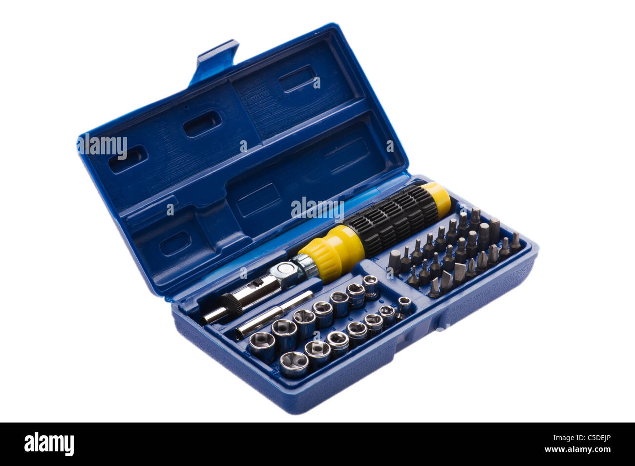 object on white - isolated plastic tool box Stock Photo - Alamy