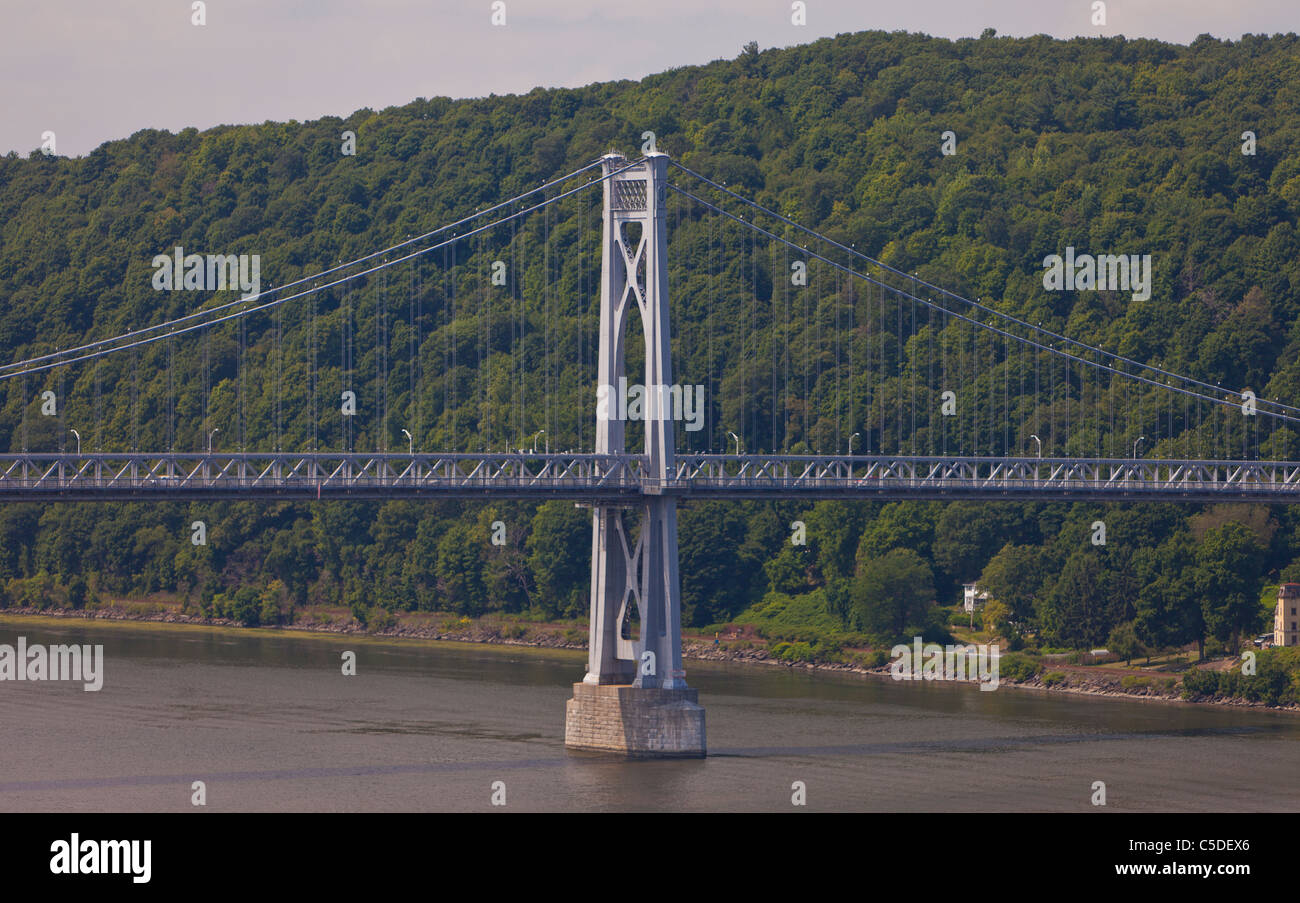 POUGHKEEPSIE, NEW YORK, USA - Mid-Hudson Bridge over Hudson River Stock ...