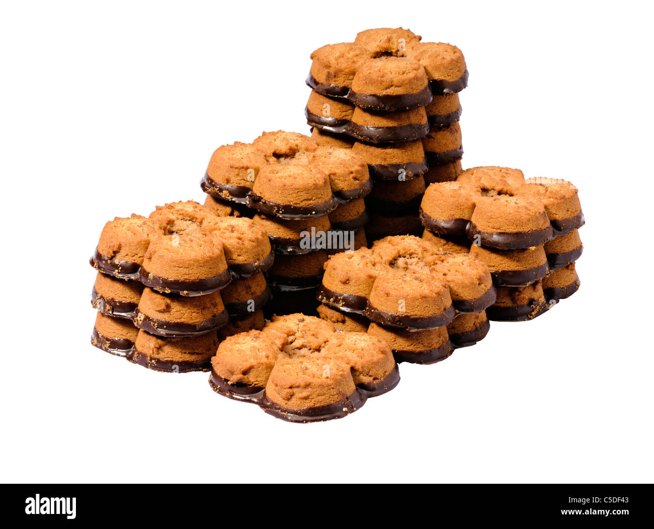 Studio photo of sweet cookies. Cookies tower isolated on white Stock ...
