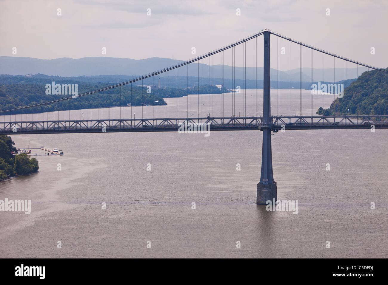 POUGHKEEPSIE, NEW YORK, USA - Mid-Hudson Bridge over Hudson River Stock ...