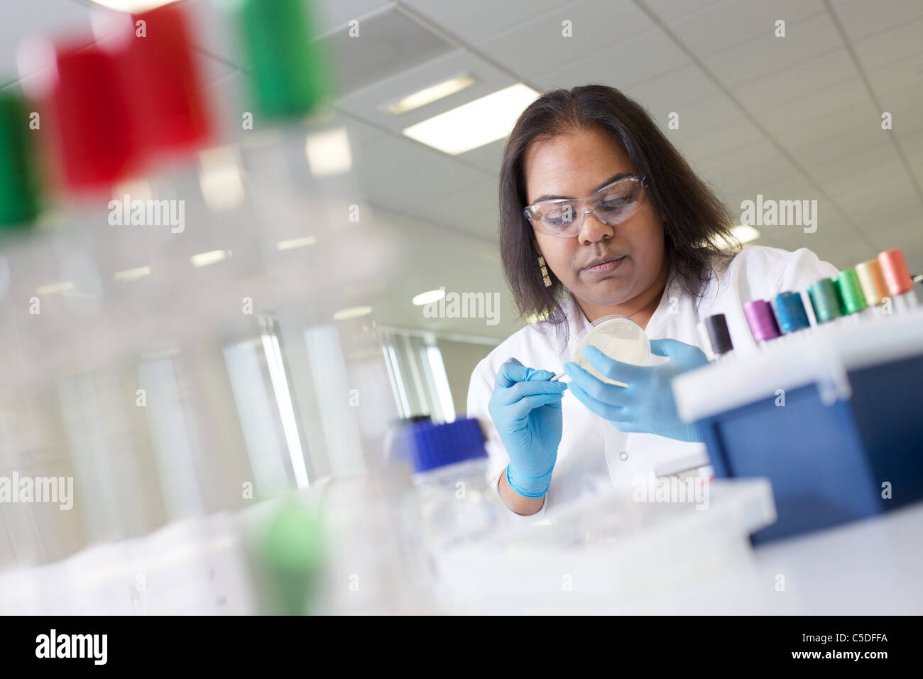 Lab technician chemical testing at the Leeds Metropolitan University ...