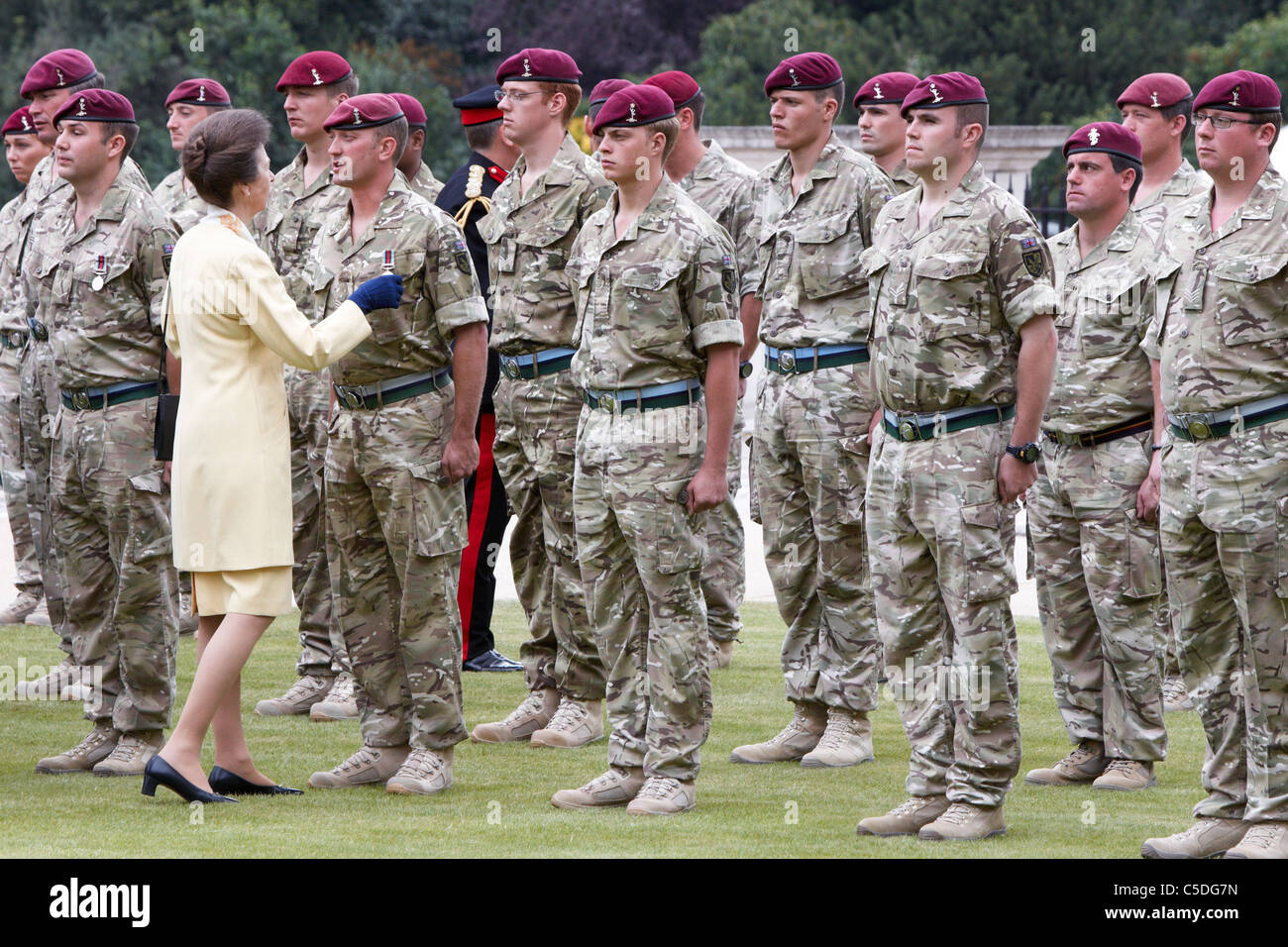 The Princess Royal hands out campaign medals to soldiers from 216 ...