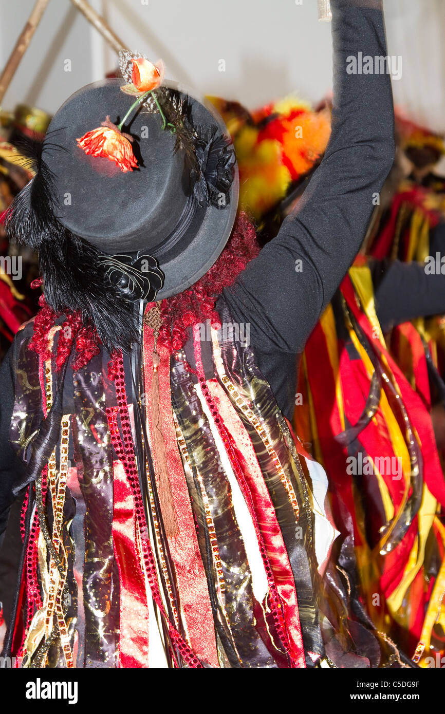 Black faced Morris Dancers, detail and people, clothing, dancing ...
