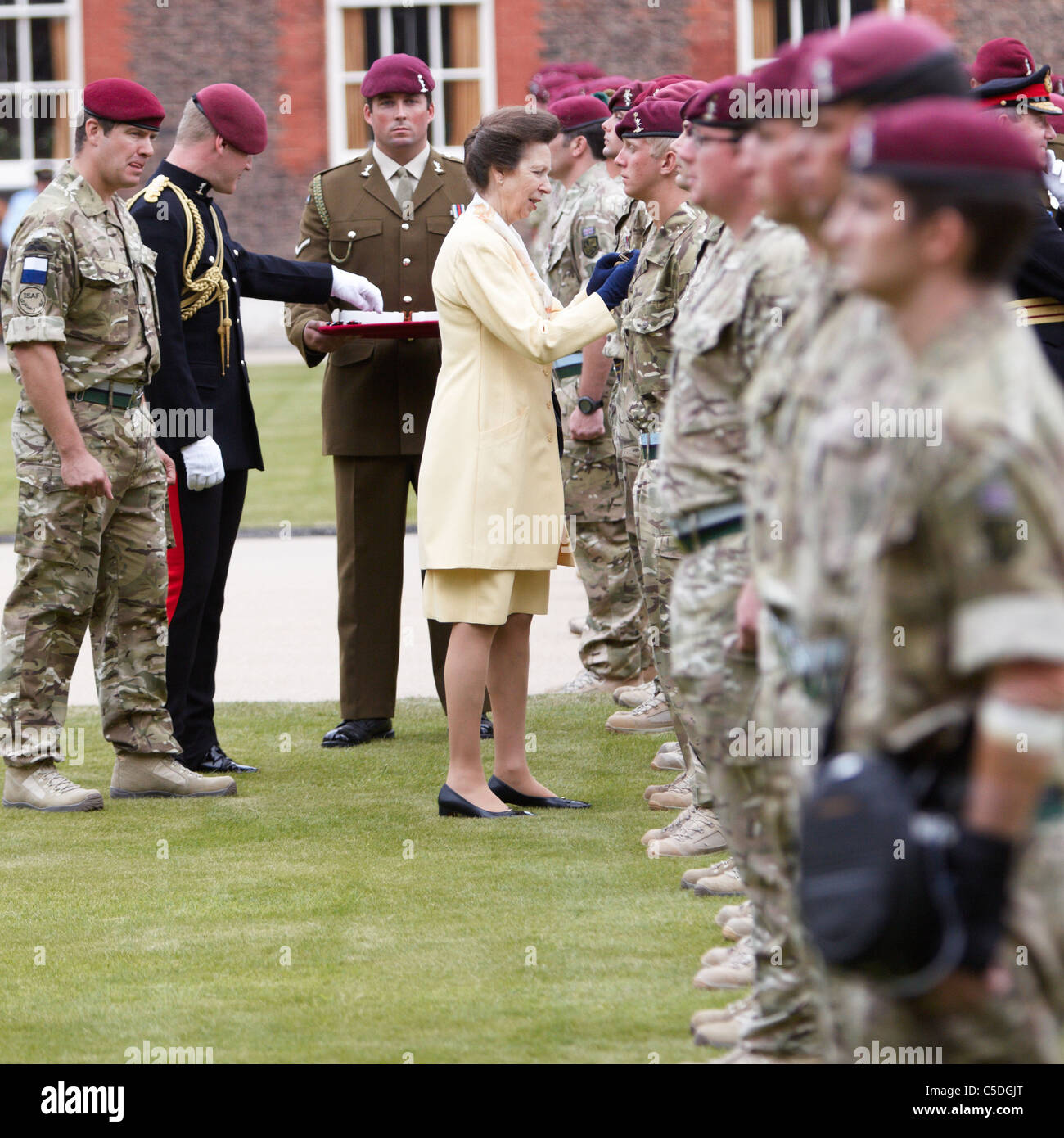The Princess Royal hands out campaign medals to soldiers from 216 ...