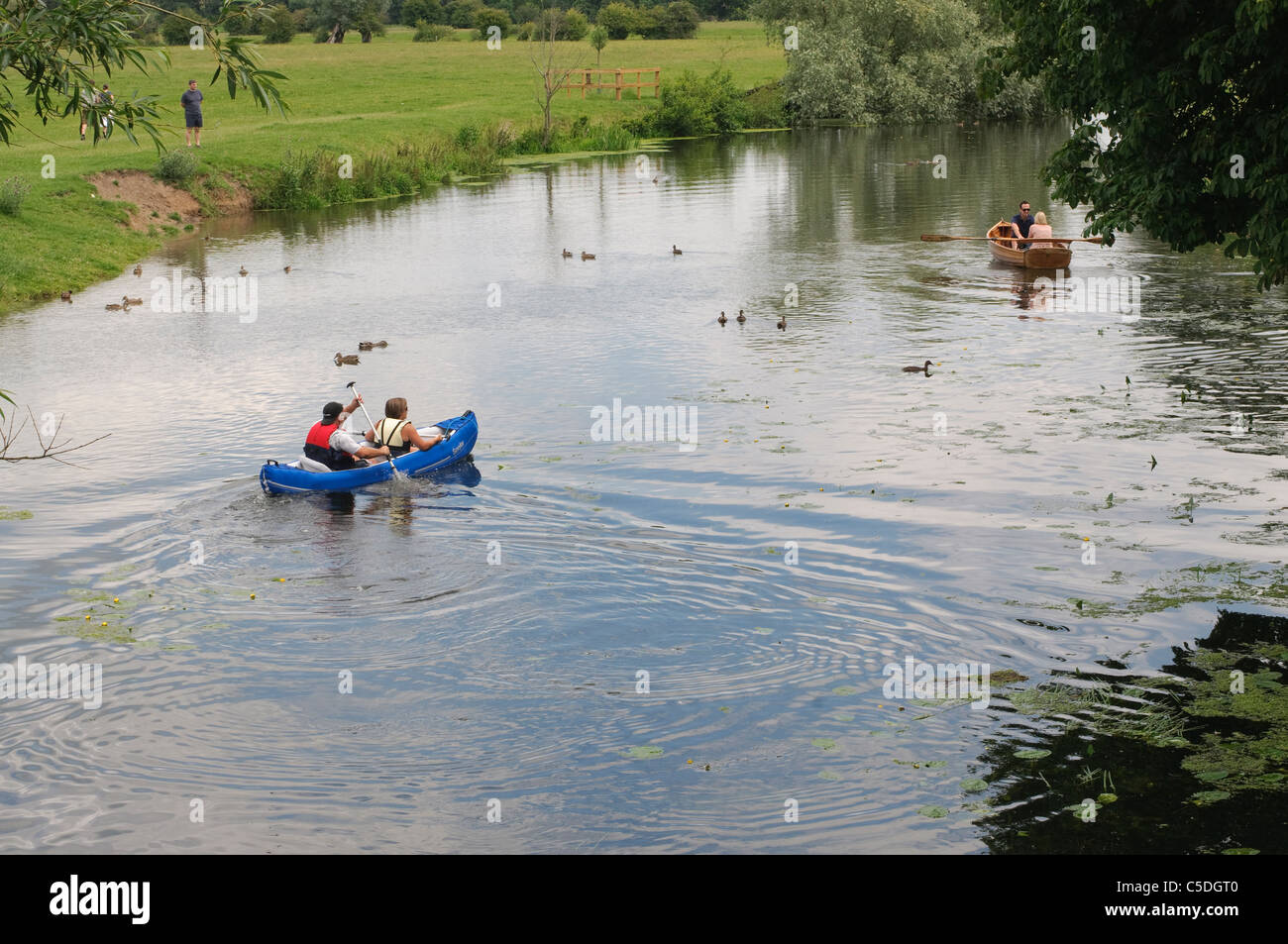 Dedham, north Essex, UK. Kayakers on river Stour. Dedham vale Stock ...