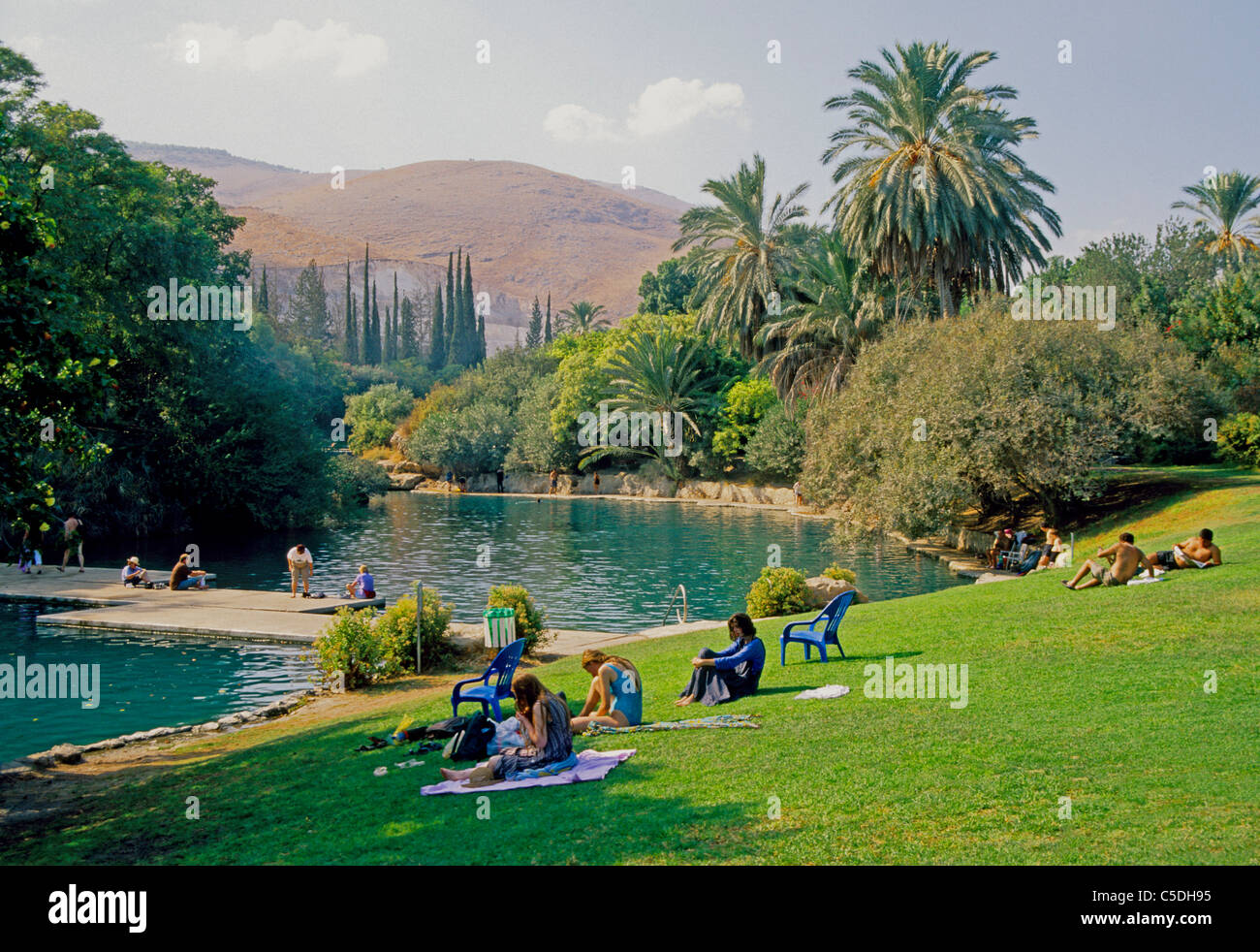 Natural pool at Gan HaShlosha (Sahne) National Park on Amal River Stock ...
