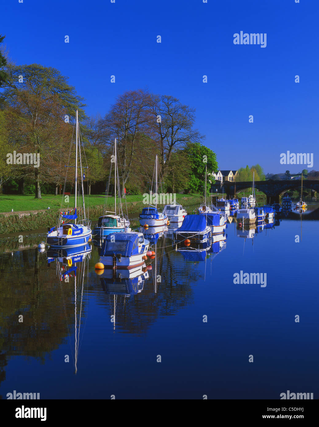 UK,South Devon,Totnes,Boats on River Dart Stock Photo - Alamy