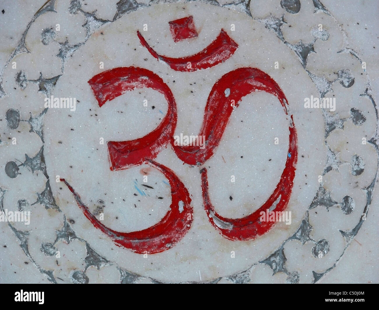 Holy character OM is carved and painted, India Stock Photo - Alamy