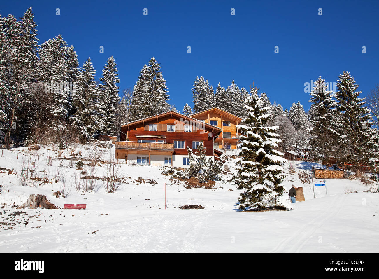 Winter in swiss alps (Braunwald, Glarus, Switzerland Stock Photo - Alamy
