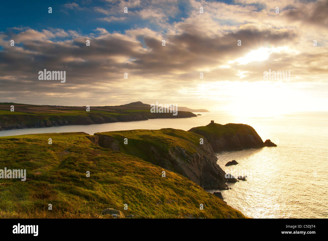 Cliff top sunset Stock Photo - Alamy
