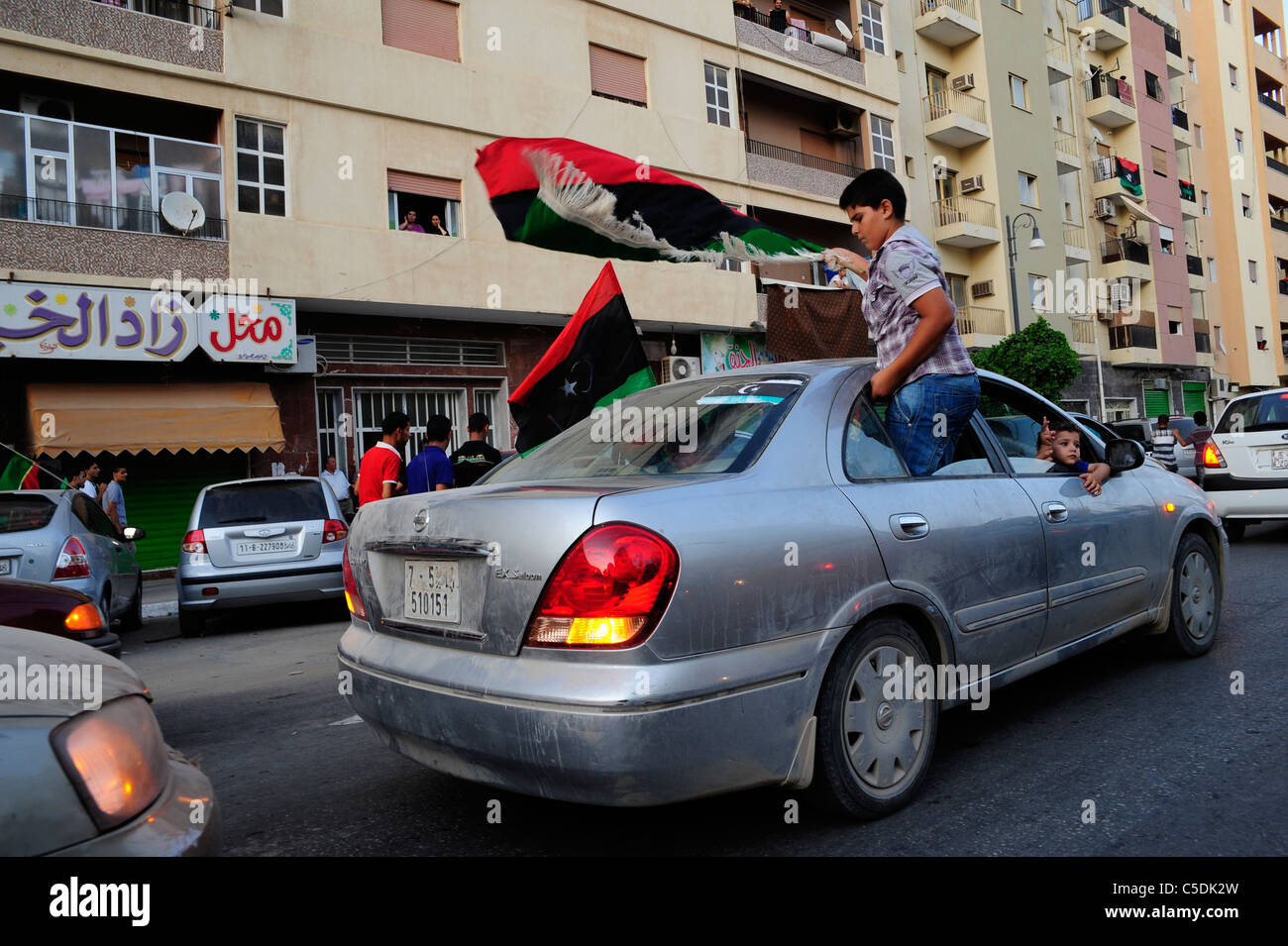 A civil war between Gaddafi army and Libya's Transitional National Council army with air support ...