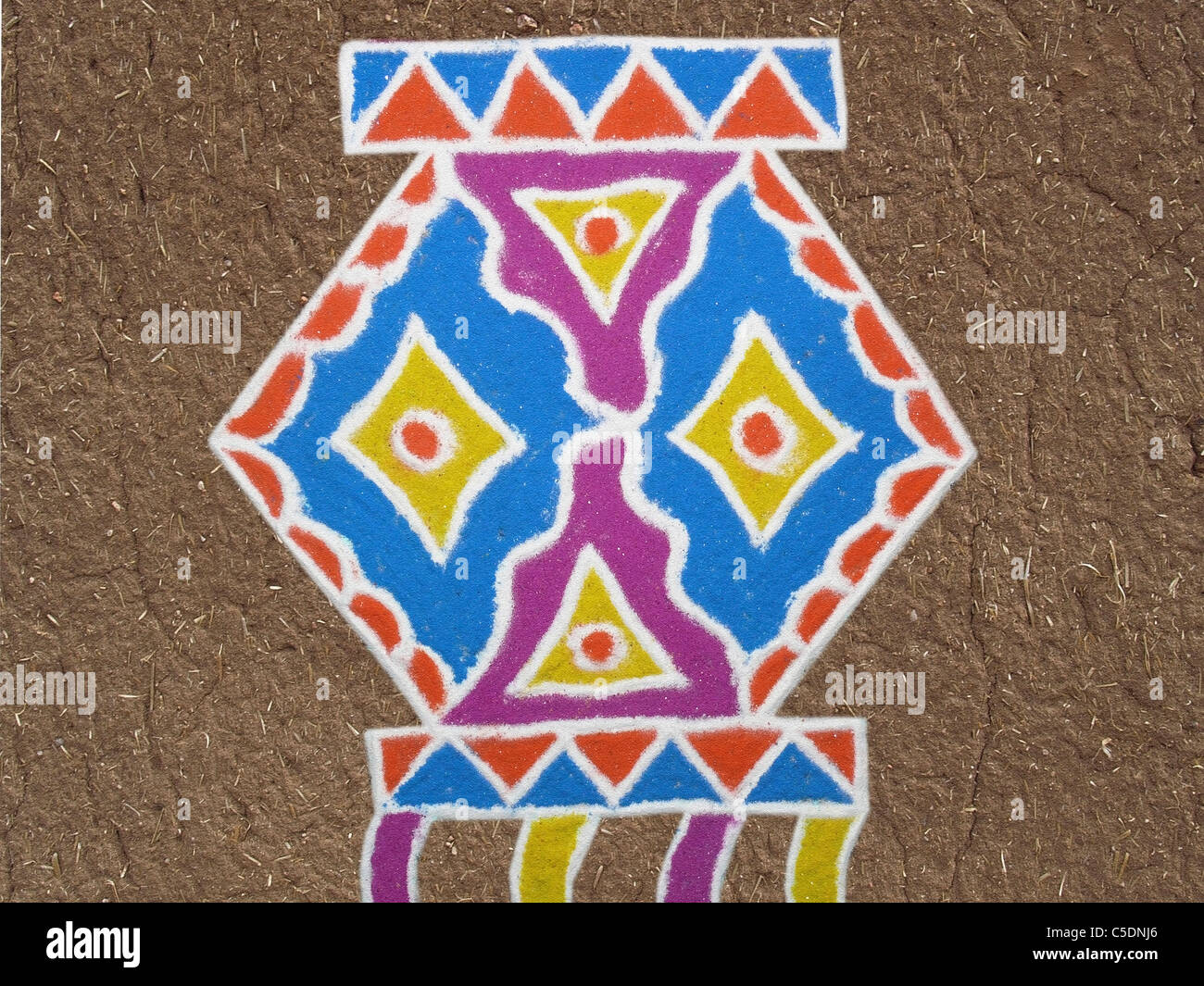 Colorful Rangoli during Diwali festival, Maharashtra, India Stock Photo ...