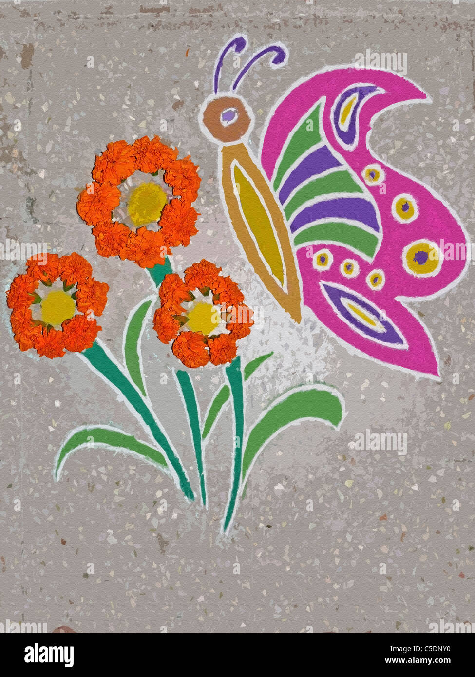 Colorful Rangoli during Diwali festival, Maharashtra, India Stock Photo ...