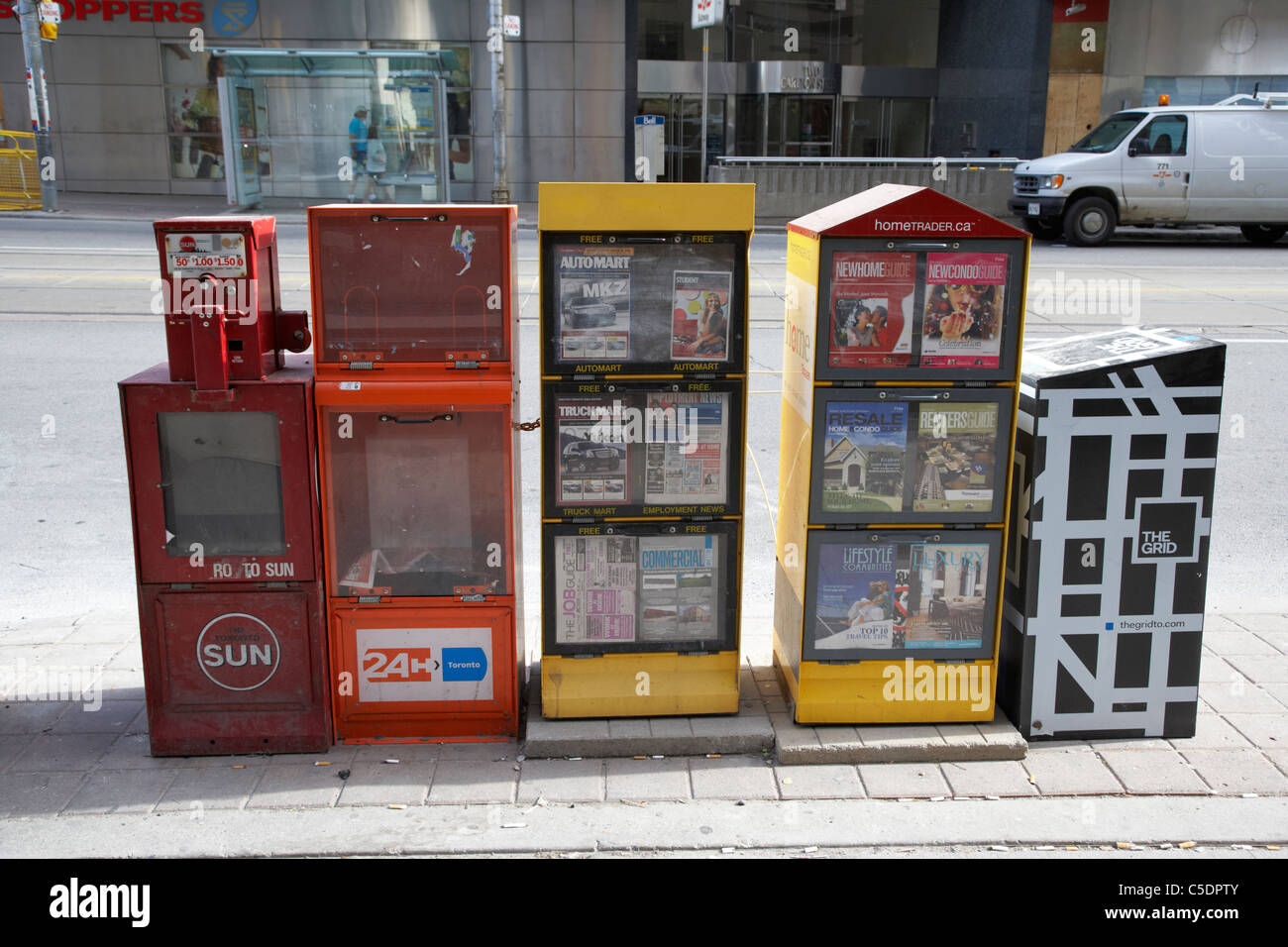 newspaper free and paid vending boxes toronto ontario canada Stock ...