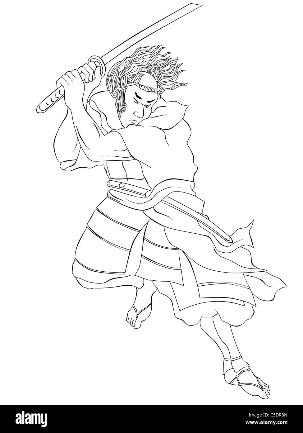 Swordsman Stance Drawing