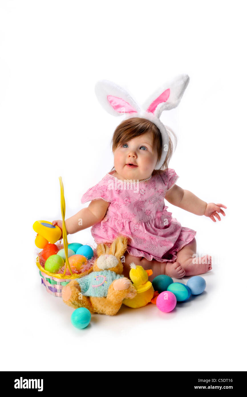 Cute girl on white Cut Out Stock Images & Pictures - Alamy