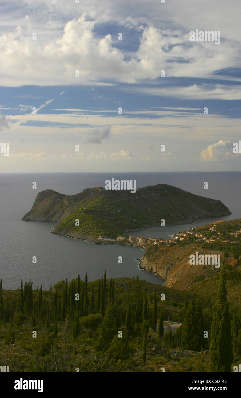 The ismthus of Asos on the Greek Island of Kefalonia in Greece Stock ...