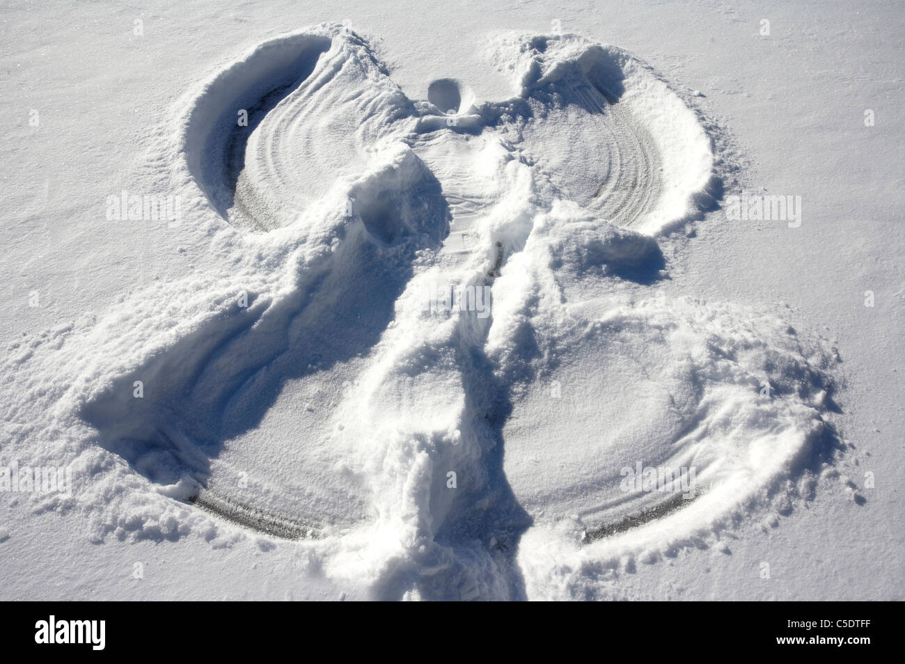 Close-up view of snow angel Stock Photo - Alamy
