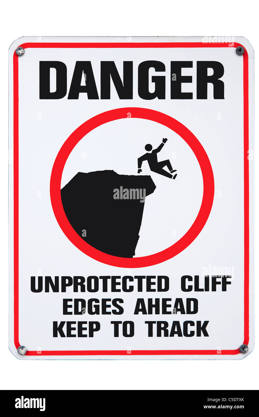 Cliff warning sign australia Cut Out Stock Images & Pictures - Alamy