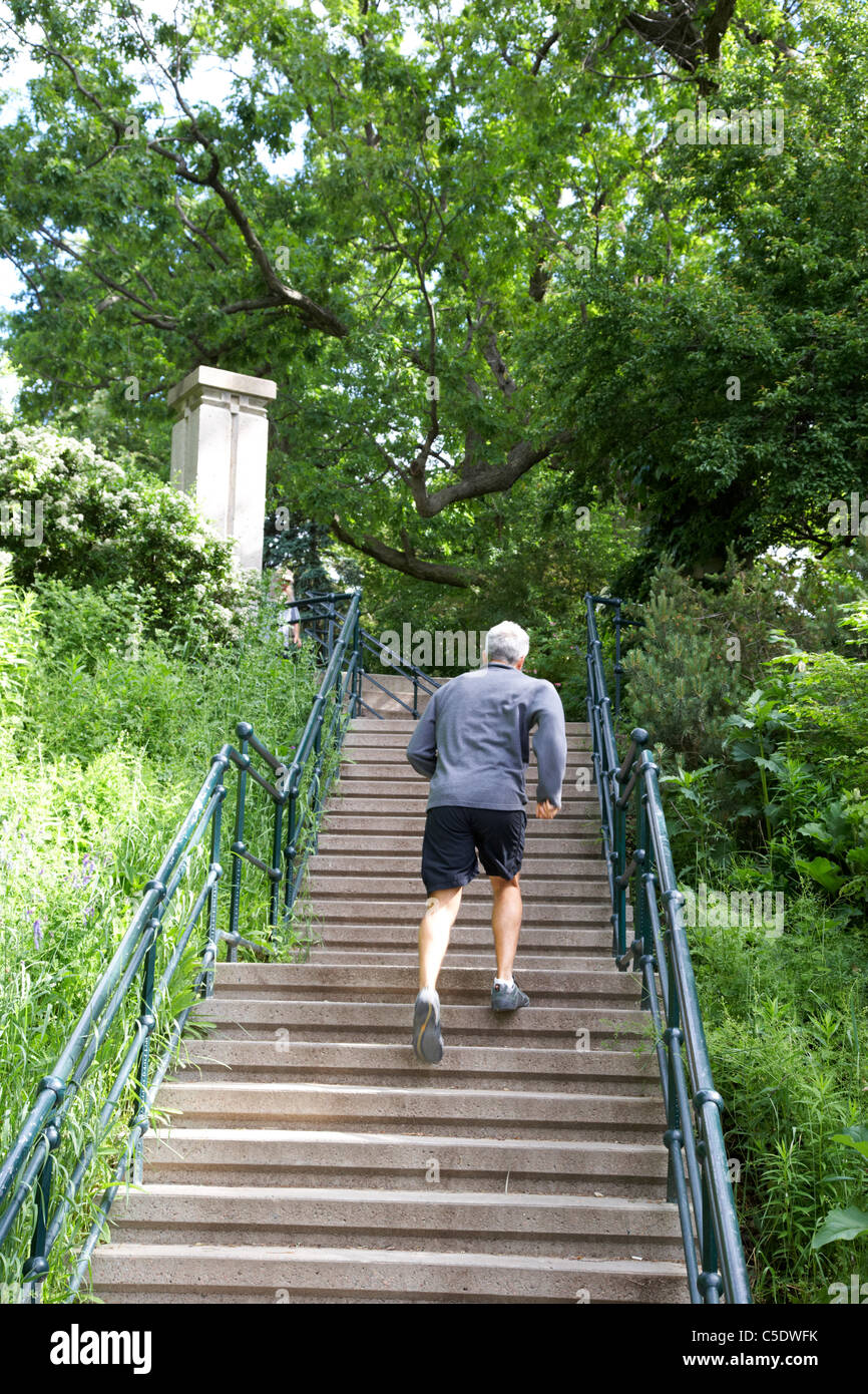 man running up the baldwin steps motion blur toronto ontario canada Stock Photo - Alamy