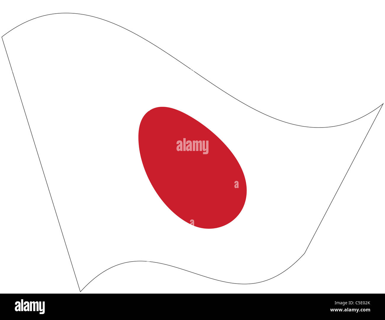 Japanese flag illustration Cut Out Stock Images & Pictures - Alamy