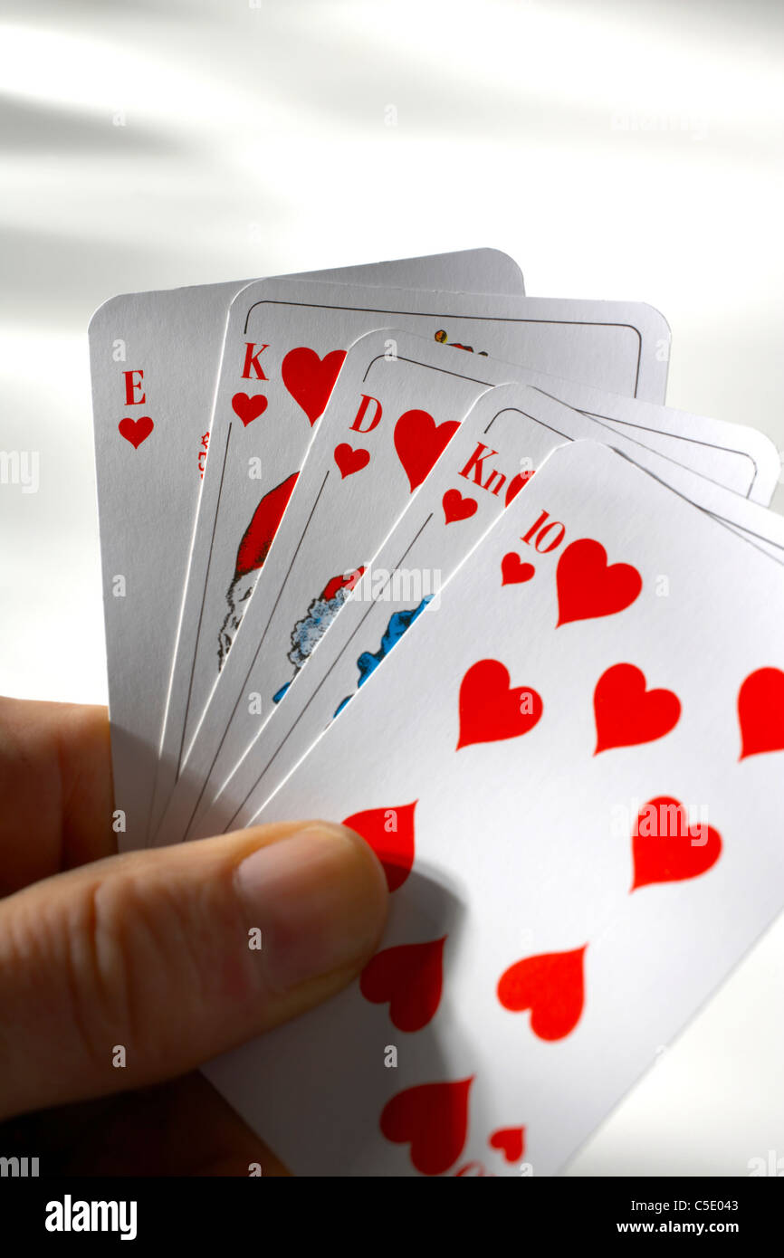 Poker Hand Straight Cards High Resolution Stock Photography and Images ...