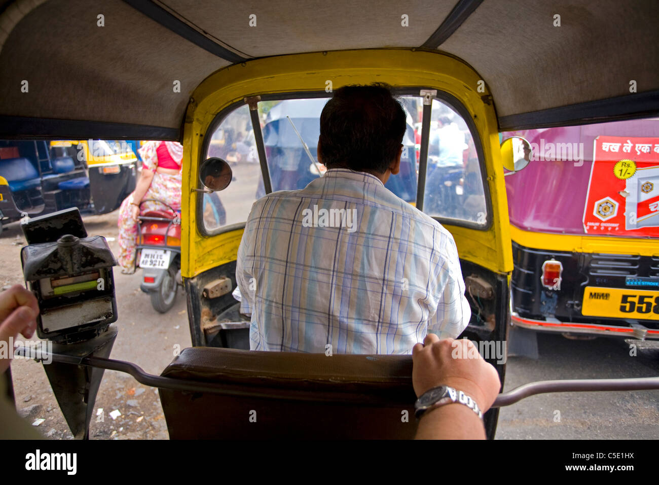 Taxi driver with passenger in backseat hi-res stock photography and ...