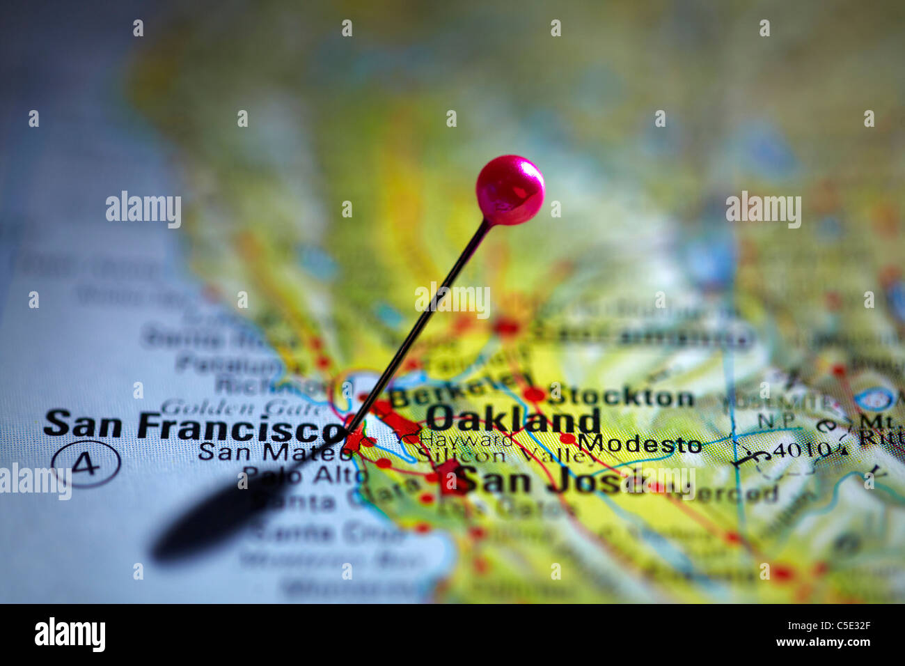 California coast map hi-res stock photography and images - Alamy