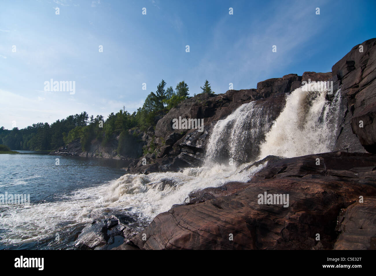 A waterfall on the Muskoka River in Muskoka, Ontario, Canada Stock ...