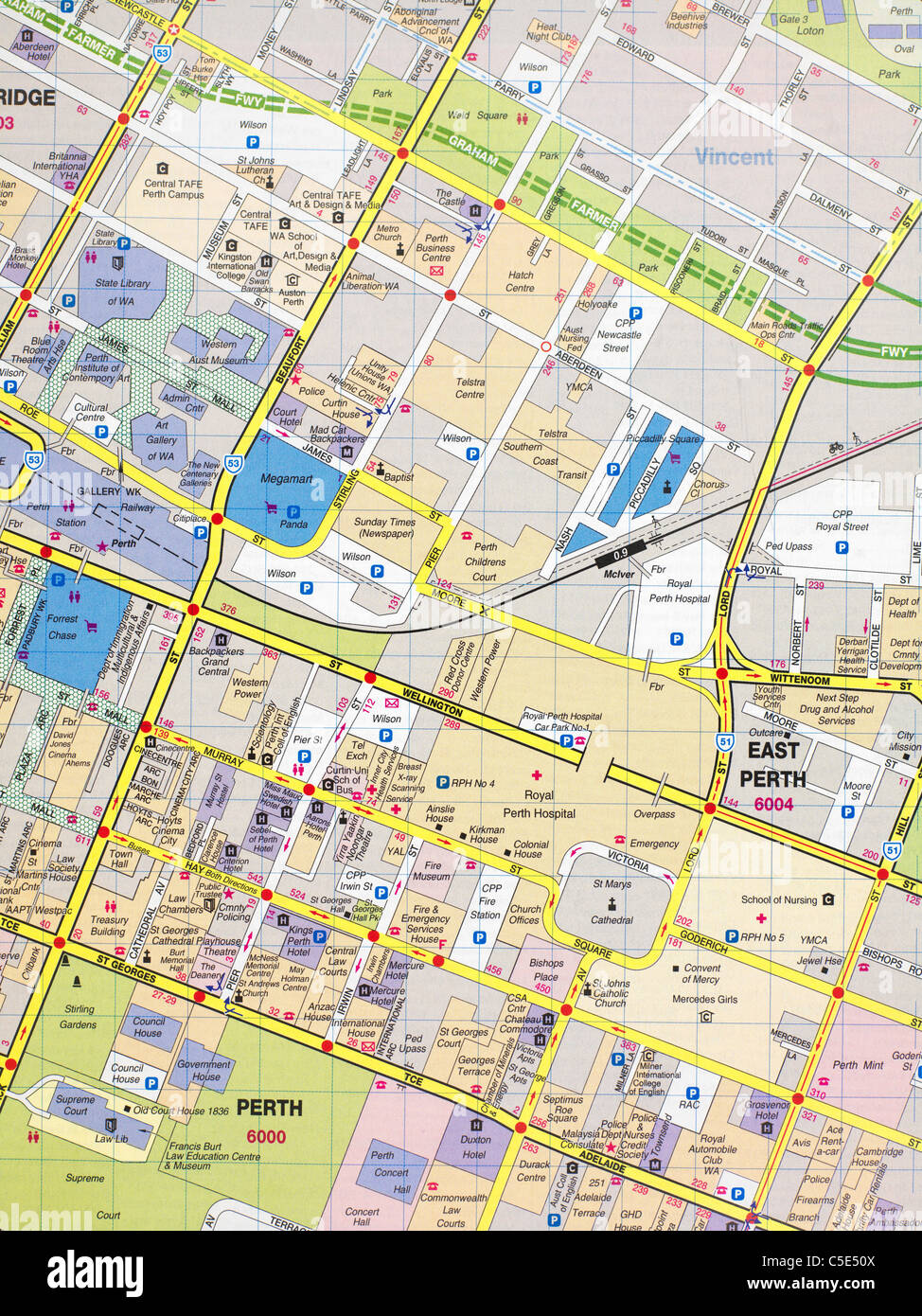 Road atlas map hi-res stock photography and images - Alamy