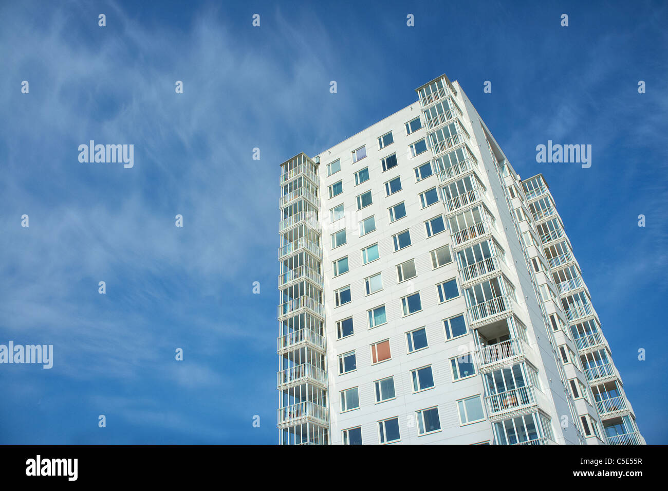 Blue sky and white clouds and high rise building building High ...