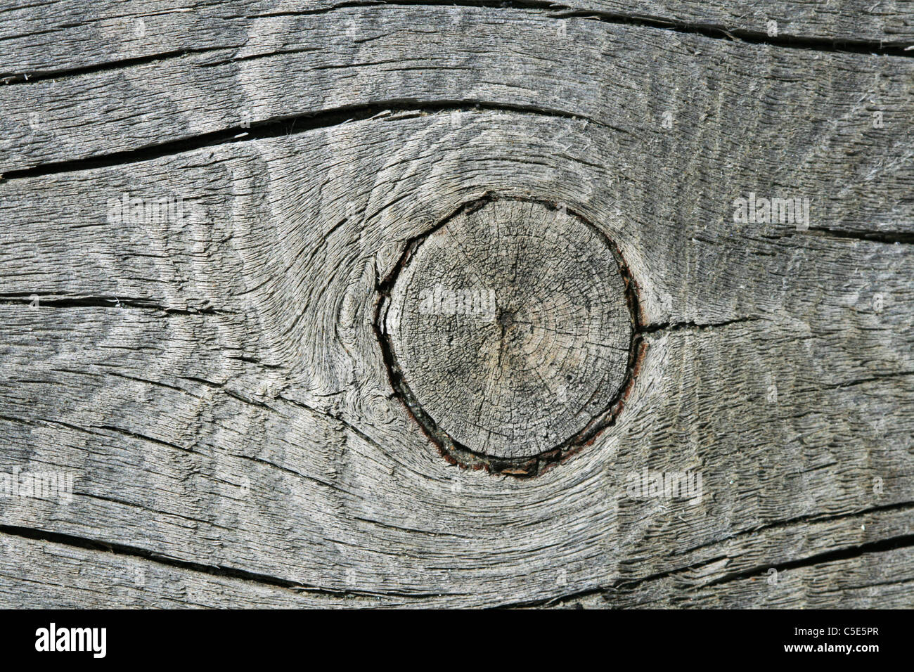 gray split wood with a knothole in it Stock Photo - Alamy
