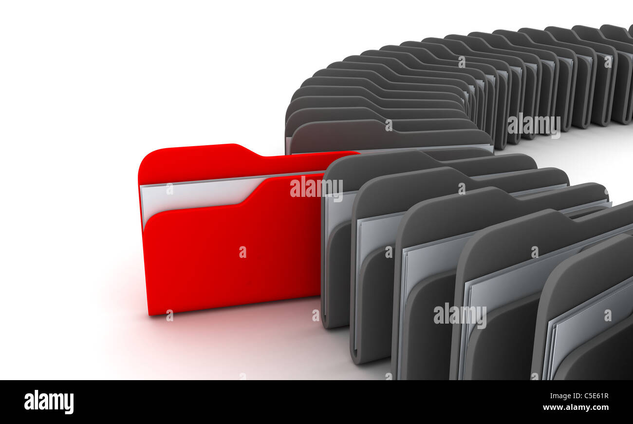 archives document and one red file (background, done in 3d Stock Photo ...