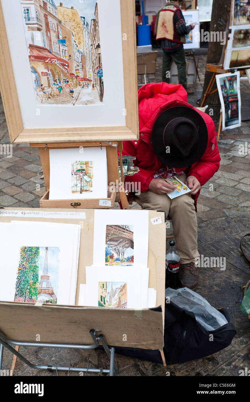 Artist working in Montmartre, Paris, France Stock Photo - Alamy
