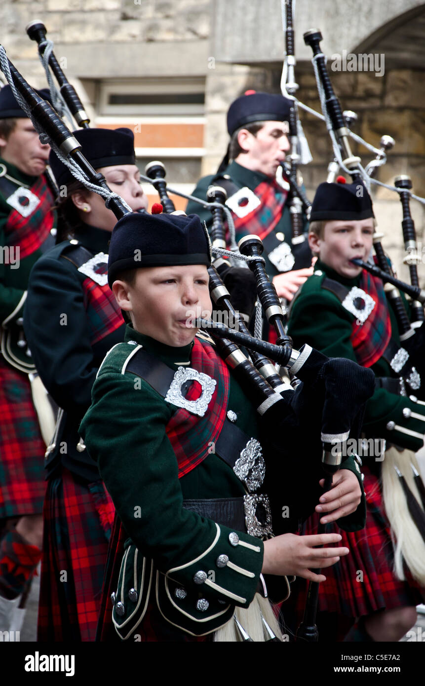 Parade down Edinburgh's Royal Mile to celebrate the Queen opening a ...