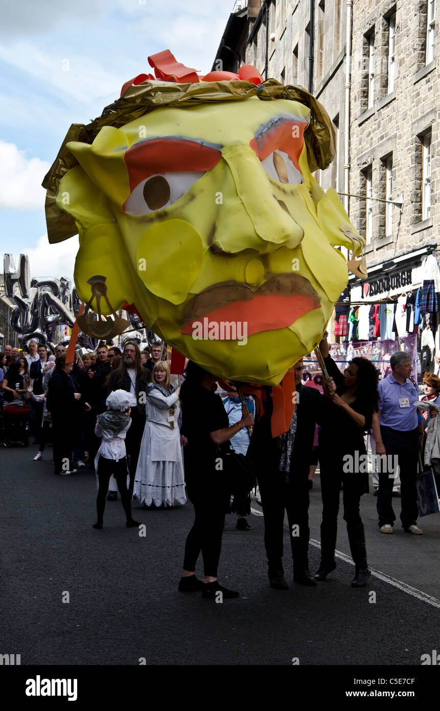 Parade down Edinburgh's Royal Mile to celebrate the Queen opening a ...