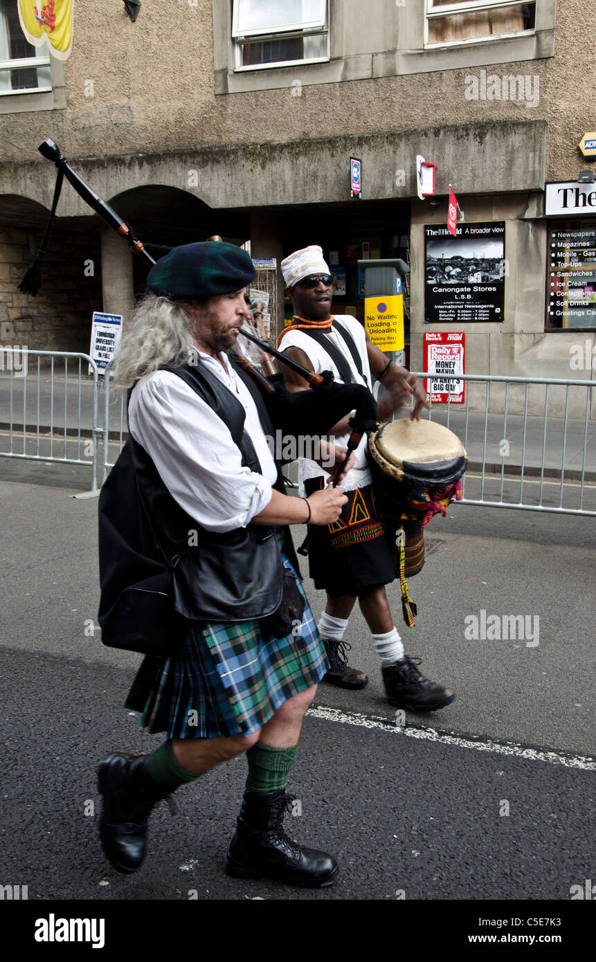 Parade down Edinburgh's Royal Mile to celebrate the Queen opening a ...