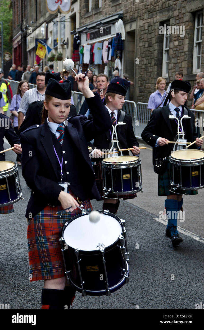Parade down Edinburgh's Royal Mile to celebrate the Queen opening a ...