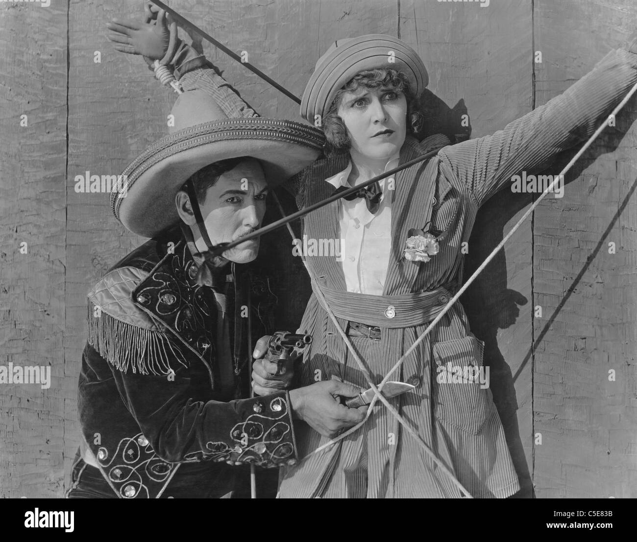 Woman tied up rope Black and White Stock Photos & Images - Alamy